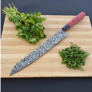 Vetus Japanese Knife Set | 12C27 High Stainless Steel Chef Knife Set | Professional Etched Kitchen Knives Set with Chef Bag/Knife Roll | Chef Knife Bag