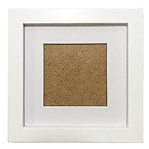 ZXT-parts 6x6 Picture Frames White Without Mat, 4x4 Picture Frame with Mat, Front Opening is 5.6x5.6.Solid Wood, 2 panels (1 glass, 1 plexiglass). Set On The Table, Hang On The Wall.