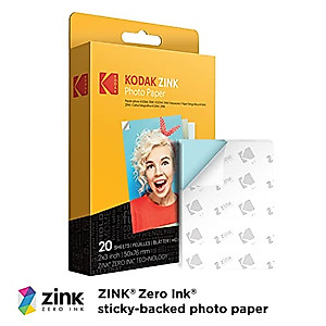 Kodak Printomatic Digital Instant Print Camera (Blue) & Printomatic Digital Instant Print Camera (Pink) & 2"x3" Premium Zink Photo Paper (20 Sheets) Compatible with Kodak Smile