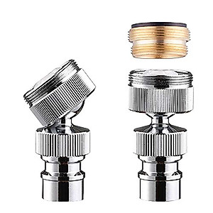 Dishwasher Faucet Adapter, Dishwasher Snap Adapter, 55/64-27 Thread with Small Diameter Nipple, Chrome Plated, Brass