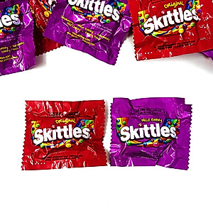 Klub Bulk Skittles Candy Assortment -3-lbs-Wild Berry & Original Flavor Skittles Candy Coated Fruit Chew Bites Individually Wrapped Mini Packs- Bulk Party Size Variety Pack (48-Oz)