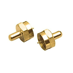 Gold Plated F-Connector Terminator Caps 2 Pack Connector Coax Cable 75 Ohm F Component Jack Digital Audio Video Signal, Impedance Matching