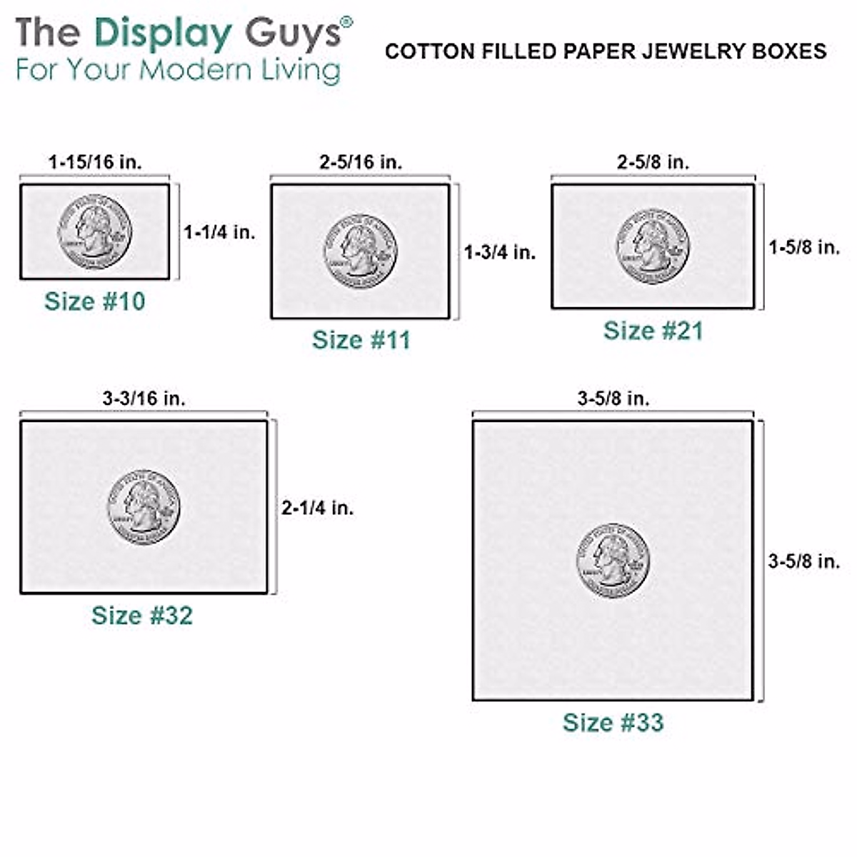 TheDisplayGuys 100-Pack #21 Cotton Filled Cardboard Paper Jewelry Box Gift Case - Pearl Gray (2 5/8" x 1 5/8" x 1")