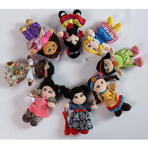 Snuggle Stuffs Soft Plush Around The World 8" Dolls, 8 Pack