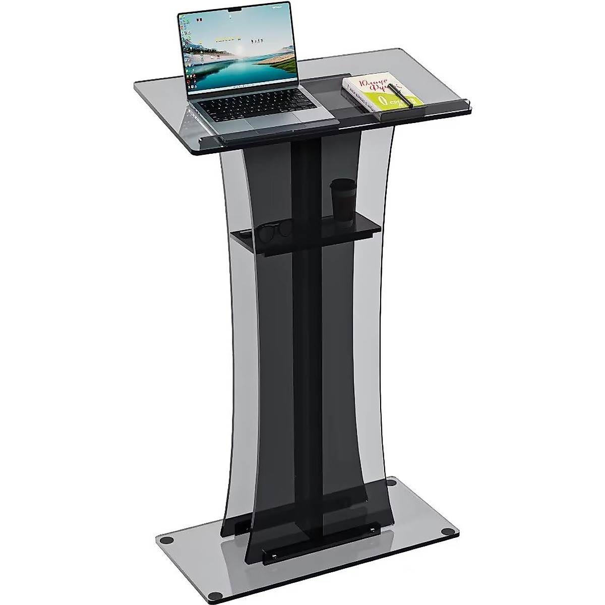 YITAHOME Podium Stand Pulpits for Churches Stand 47 inches Tall, for Church, Wedding, Classroom, Conference, Lecterns & Podiums Portable with Reading Surface & Storage Shelf Floor