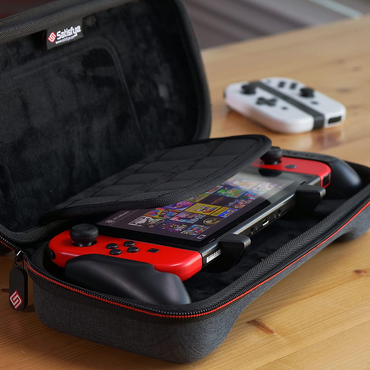 Satisfye – ZenGrip Pro Gen 3 OLED Slim Bundle, Accessories Compatible with Nintendo Switch - The Bundle includes: Black Pro Grip, Slim Case