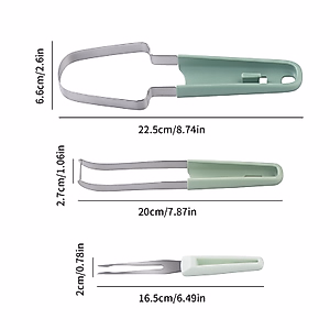 Choxila 3-in-1 Watermelon Fork Slicer Cutter, Stainless Steel Watermelon Popsicle Cutter, Watermelon Cutter Slicer Tool, Fruit Cutter for Home, Picnic, and Camping