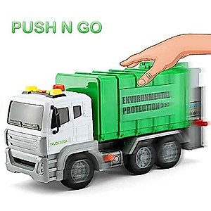 Garbage Truck Toys for Boys & Girls - Trash Truck Toys with Lights & Sounds Includes 4 Toy Garbage Cans, 40 Garbage Recycling Sorting Cards. Educational Toys for Toddlers & Kids Ages 3 4 5 6+