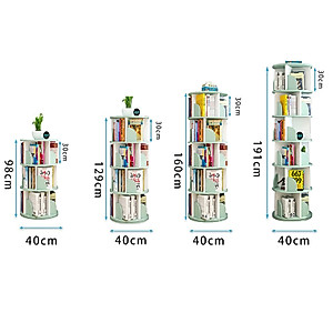 bookcases Rotating Bookshelf 360° Shelf Flooring Picture Book Shelf Multi-Level Book Organiser Book Storage Green (Size : 40 * 191cm)