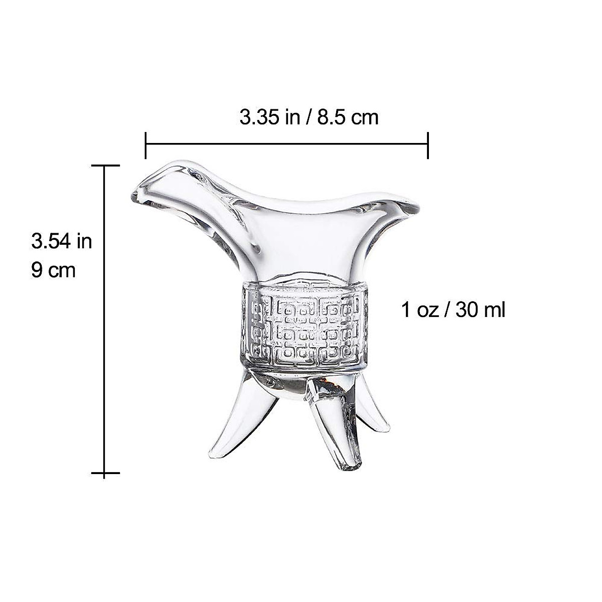1-Ounce Retro Shot Glasses set of 6 - Drinking like an Ancient King/Queen - Unique Clear Glass Sipping Cup Dispenser Bulk for liquor Soju tequila Whiskey Baijiu