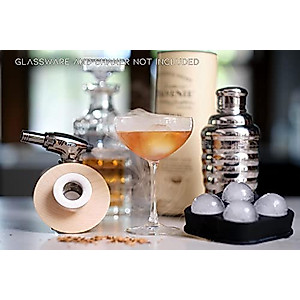 Cocktail Smoker Kit with Torch and Wood Chips for Whiskey and Bourbon - Whiskey Gifts for Men/Father/Husband - Old Fashioned Smoker Kit with Ice Ball Mold (Butane and Glassware Not Included)