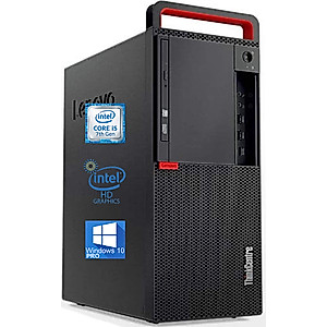 Lenovo ThinkCentre M910T Tower Desktop Computer - Intel Core i5-7500 Upto 3.8GHz, 16GB Ram, 256GB SSD, AC Wi-Fi, Bluetooth, DisplayPort, HDMI 4K Support, DVD-RW - Windows 10 Pro (Renewed)