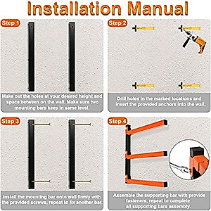 Thanaddo 3-Level Metal Wall Mount Lumber Storage Rack Wood Organizer Rack Lumber Rack Metal Rack Indoor & Outdoor (4PACK)