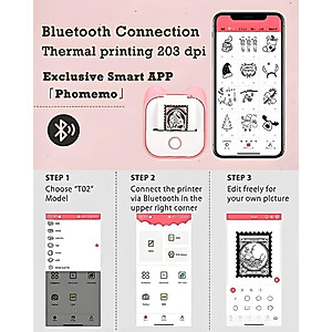 Print Pod Sticker Printer, Mini Pocket Printer, Inkless Sticker Printer for School, Fast Printing Portable Mini Thermal Printer with Print Paper (Printing Paper *1, Blue)