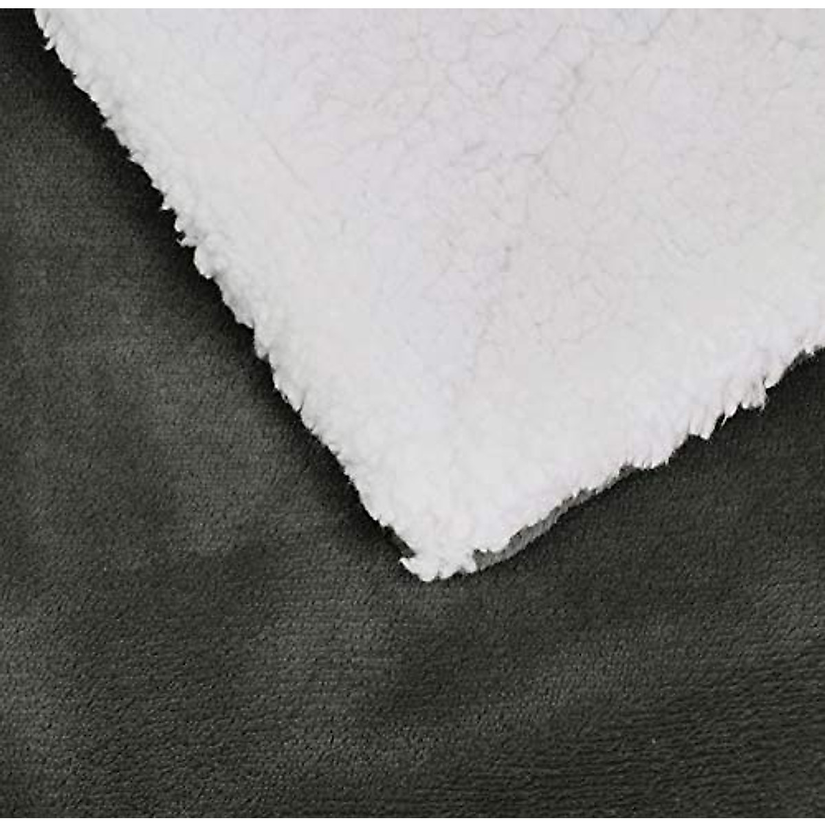 Amazon Basics Ultra-Soft Micromink Sherpa Blanket - Full/Queen, Charcoa