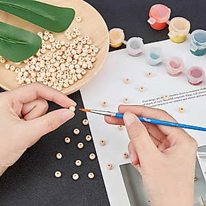 PandaHall 5000pcs Natural Wood Beads Bulk, 6mm Unfinished Wooden Beads Round Loose Beads Smooth Spacer Beads for Bracelet Necklace Jewelry and Crafts Making, Hole 2~3mm