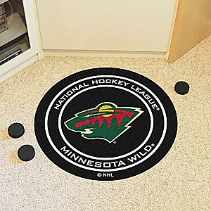 FANMATS - 10269 NHL Minnesota Wild Nylon Face Hockey Puck Rug 27" diameter
