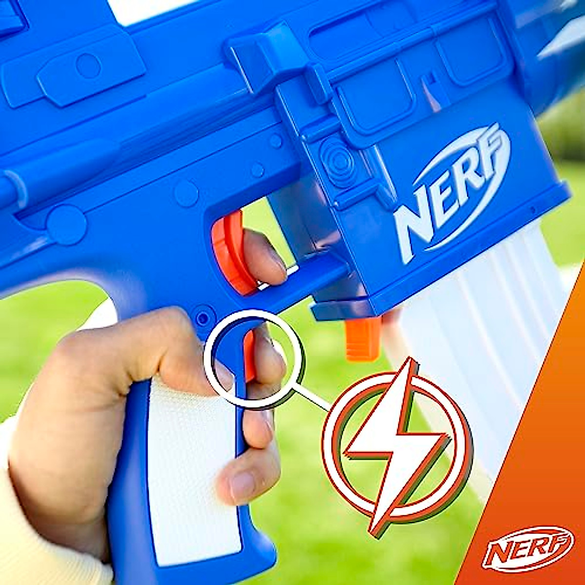 Nerf Fortnite Blue Shock Blaster, 10 Dart Clip, 10 Elite Nerf Darts, includes Bonus Code to Unlock The Beat Wrap in The Game, Motorized Dart Blaster