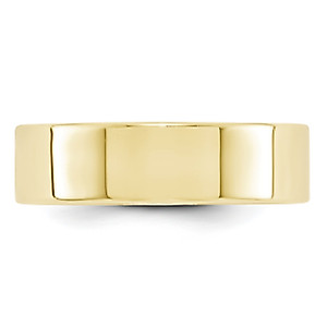 Jewelry Stores Network Solid 10k Yellow Gold 6 mm Flat Wedding Band Ring Size 7.5
