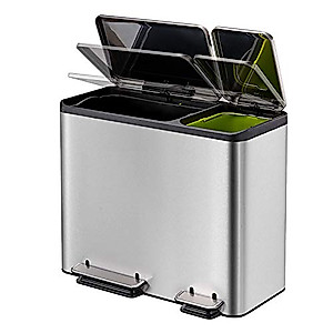 EKO Recycling Bin, Stainless Steel, Stainless Steel Matt, 32,1 x 60,5 x 49,2 cm