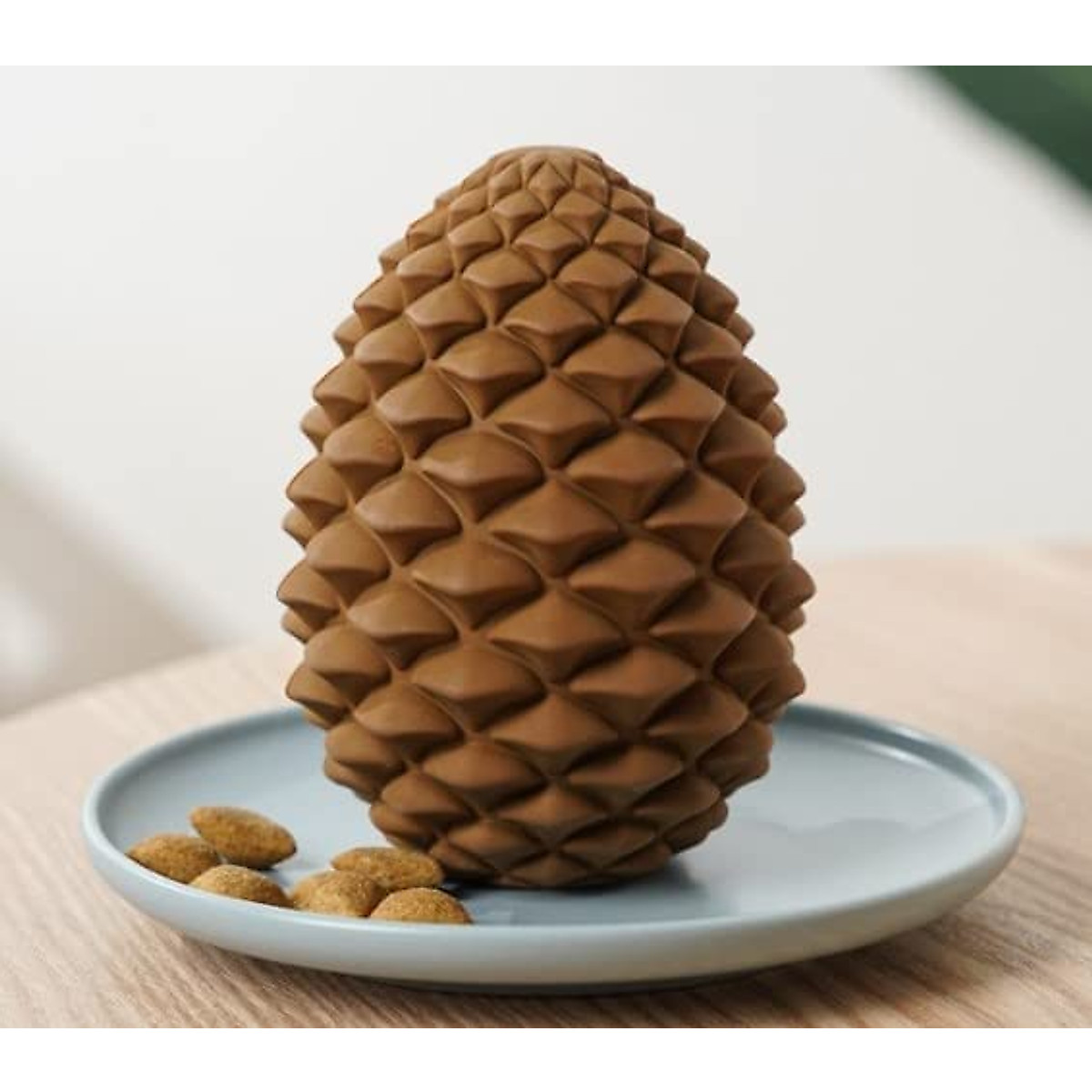 Mewajump Heavy Duty Pinecone Durable Natural Rubber Dental Teeth Cleaning Dog Feeder Chew Toy for Large and Medium Dogs- Insert Food or Treats Inside!