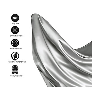 Lanest Housing Silk Satin Sheets, Queen Size Satin Bed Sheet Set with Deep Pockets, Cooling Soft and Hypoallergenic Satin Sheets Queen - Light Gray