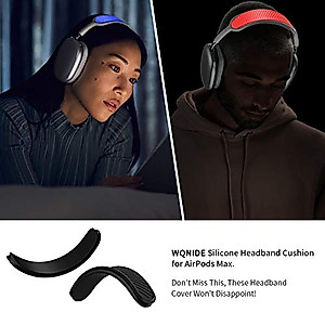 Headband Cover for Apple AirPods Max, WQNIDE Washable Soft Silicone Headphone Headband Protectors/Comfort Cushion/Top Pad Protector Sleeve Compatible with AirPods Max (Black)