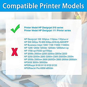 LCL Compatible Professional Version Ink Cartridge Replacement for HP 82 CH565A 510 111 (2-Pack Black)