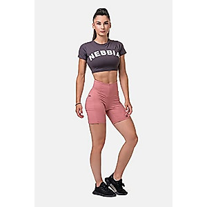 NEBBIA Short Sleeve Sporty Crop Top 584 Maroon