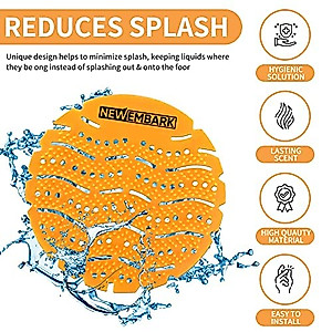 NEW EMBARK Urinal Screen Deodorizer - Urinal Cakes Anti-Splash Urinal Screen for Toilets at Home Office Bar Gyms Restaurants Schools - Toilet Urinal Guard with Lemon and Orange Scents 6.3"x6.3", 10pcs