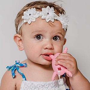 The Teething Egg Pink Bundle - Baby Registry Must Have - Infant Toys 3-6 Months, Sensory Toys for 0-6 Months, 6-12 months and up for Molar Teething, Baby Boy or Girl up to 18 Months