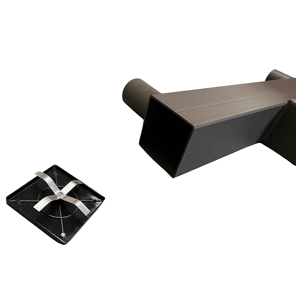 Low Profile Bullhorn with 2 Tenons, Square Base Bullhorn Tenon Adapter for 2 Lights, Top Mount Bracket for 2 3/8" Slip Fitter Mount Parking Lot Street Light