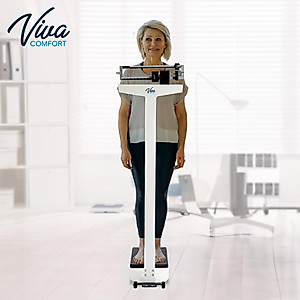 VivaComfort Medical Office Beam Scale, Analog Medical Grade Height and Weight Scale, Mechanical Bathroom and Gym Scale, Weight Capacity 440 lbs