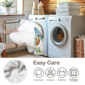 Sleepwish Butterfly Blanket Home Throw Blanket Sherpa Flannel Fleece Reversible Blankets Girls Hippie Blanket (60 x 80 Inch)