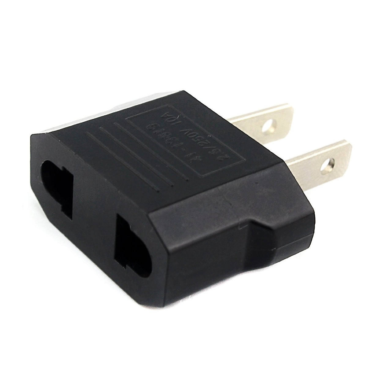ANRANK E-U4113619AK European to USA American Outlet Plug Adapter (Black, 8-Pack)