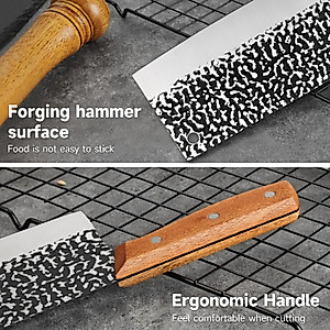 Meat Cleaver, 7 inches Professional Serbian Cleaver Knife, Ultra Sharp Light weight Hand Forged Chinese Cleaver Full Tang Meat Knife