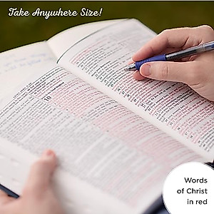 KJV Holy Bible, Thinline Large Print Faux Leather Red Letter Edition Ribbon Marker, King James Version, Pink/Brown (KJV Thinline LP Editions)