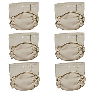 Osocozy Two Sized Fitted Cloth Diaper - 6 Count (Pack of 1) - Soft, Durable and Absorbent 100% Cotton Birdseye Weave Material. Easy to Use Snap Closures. Size 1 Fits 7-18 lbs