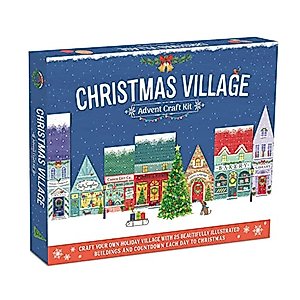 Christmas Village Advent Craft Kit: With 25 Beautifully Illustrated Buildings - Christmas Craft
