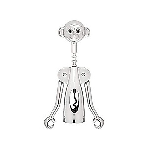 Godinger Monkey Head Corkscrew Wine Cork Bottles Opener and Beer Cap Remover