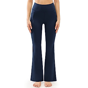 MEKOUIYE Workout Flare Yoga Dress Pants for Women Bootcut High Waist Tummy Bootcut Yoga Pants Bootleg Work Pants for Women A-Navy