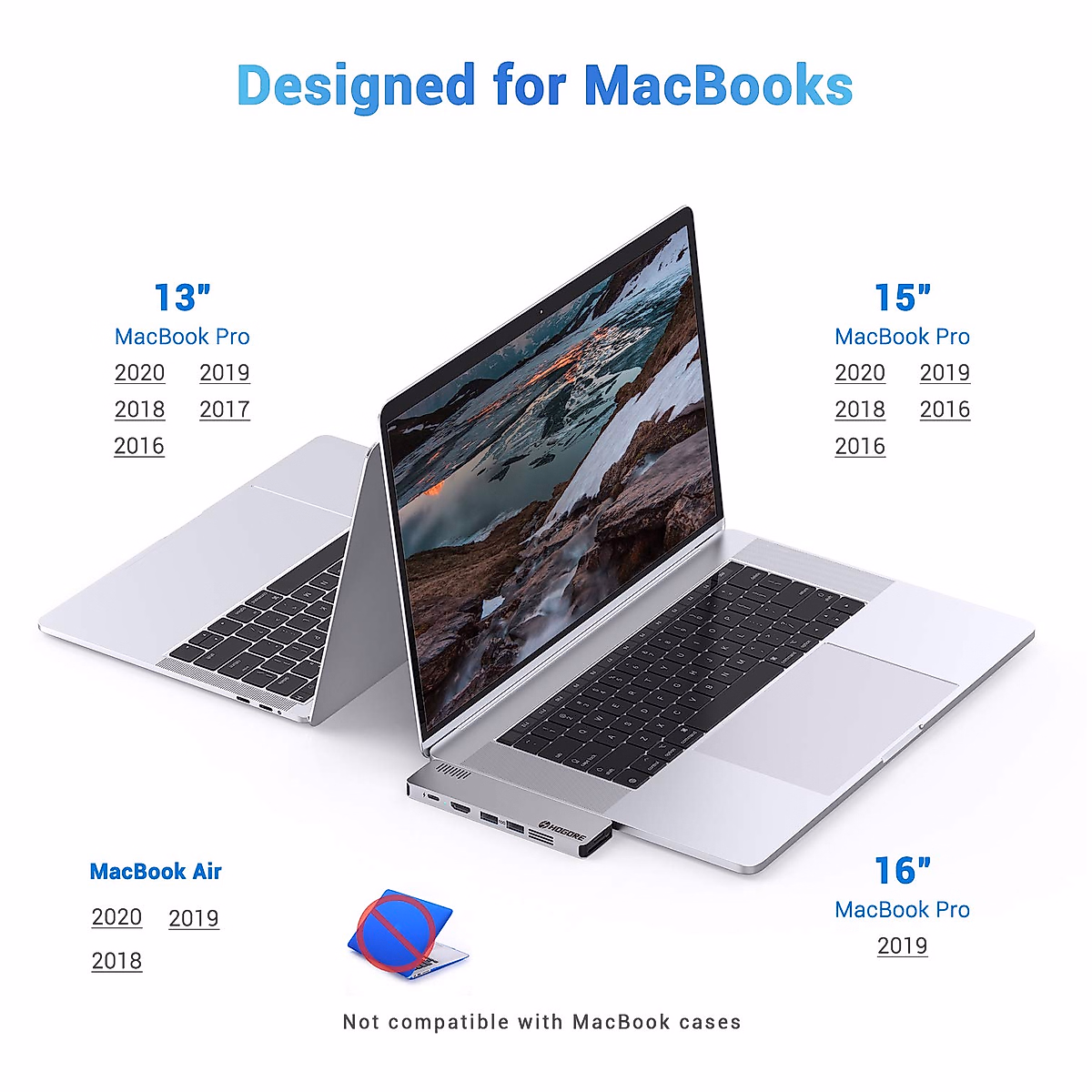 MacBook Pro Docking Station Dual Monitor, MacBook Pro Dock Dual Monitor Adapter, USB C to HDMI Adapter,10Gbps USB 3.1 Gen 2,100W PD,2020/19/18 13" 15" MacBook Pro/Air Accessories