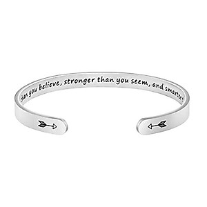 JoycuFF Inspirational Bracelets for Daughter You are Braver Than You Believe, Stronger Than You Seem, Smarter Than You Think