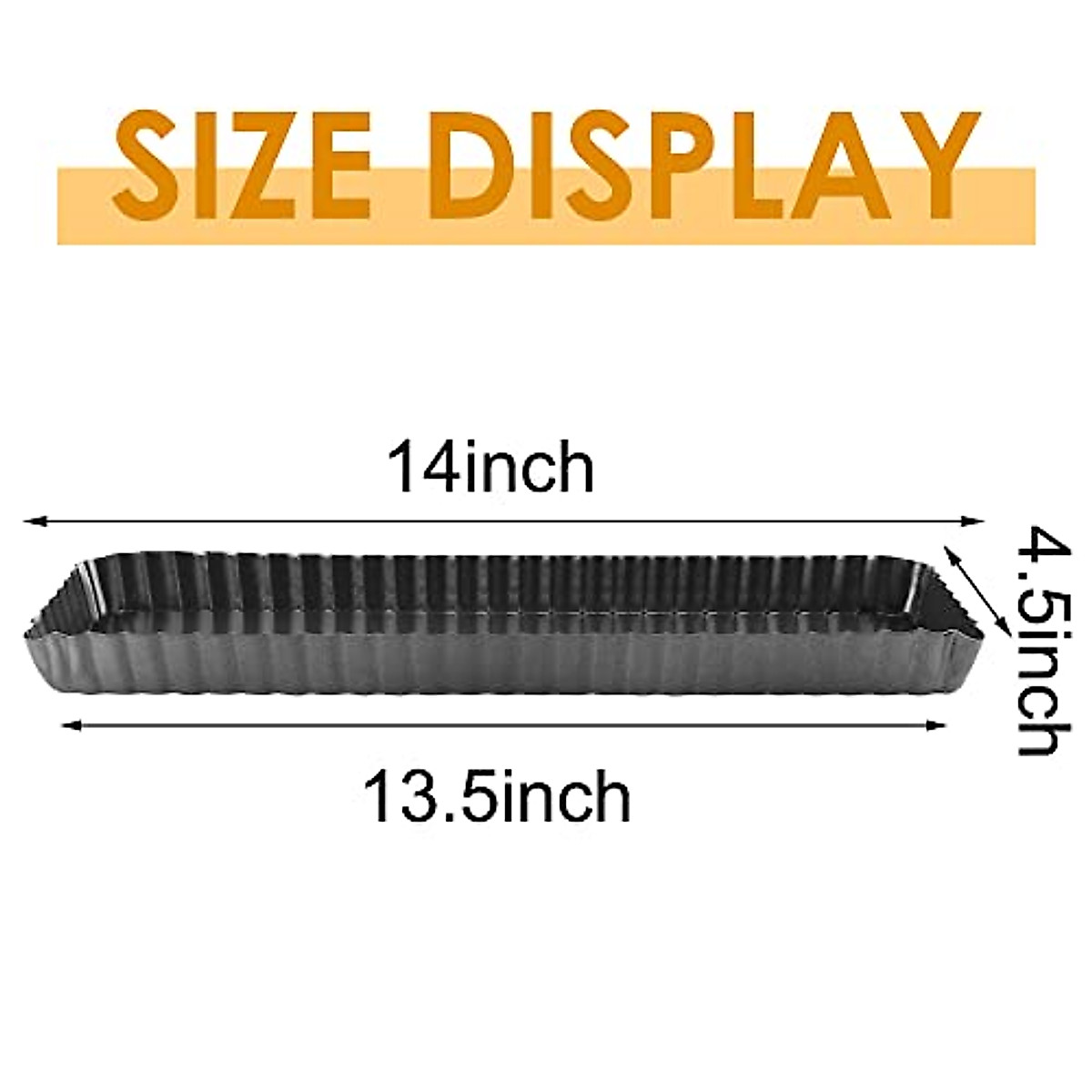 Cyimi Rectangular Tart Pan 14 Inch Nonstick Quiche Pie Pan with Removable Bottom Tart Pan for Pies, Quiche Bakeware, Cheese Cakes, Desserts