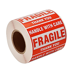 9527 Product 2'' x 3'' Fragile Stickers with Care Warning - Shipping Labels Stickers,500 Labels/Roll, 1 Roll