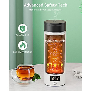 AIRMSEN Travel Electric Kettle with 6 Temperature Control, 4 Keep-Warm Modes - 500ml Portable Water Boiler Built-in 316 Stainless Steel - Mini Hot Water Kettle for Tea, Milk, Coffee - White