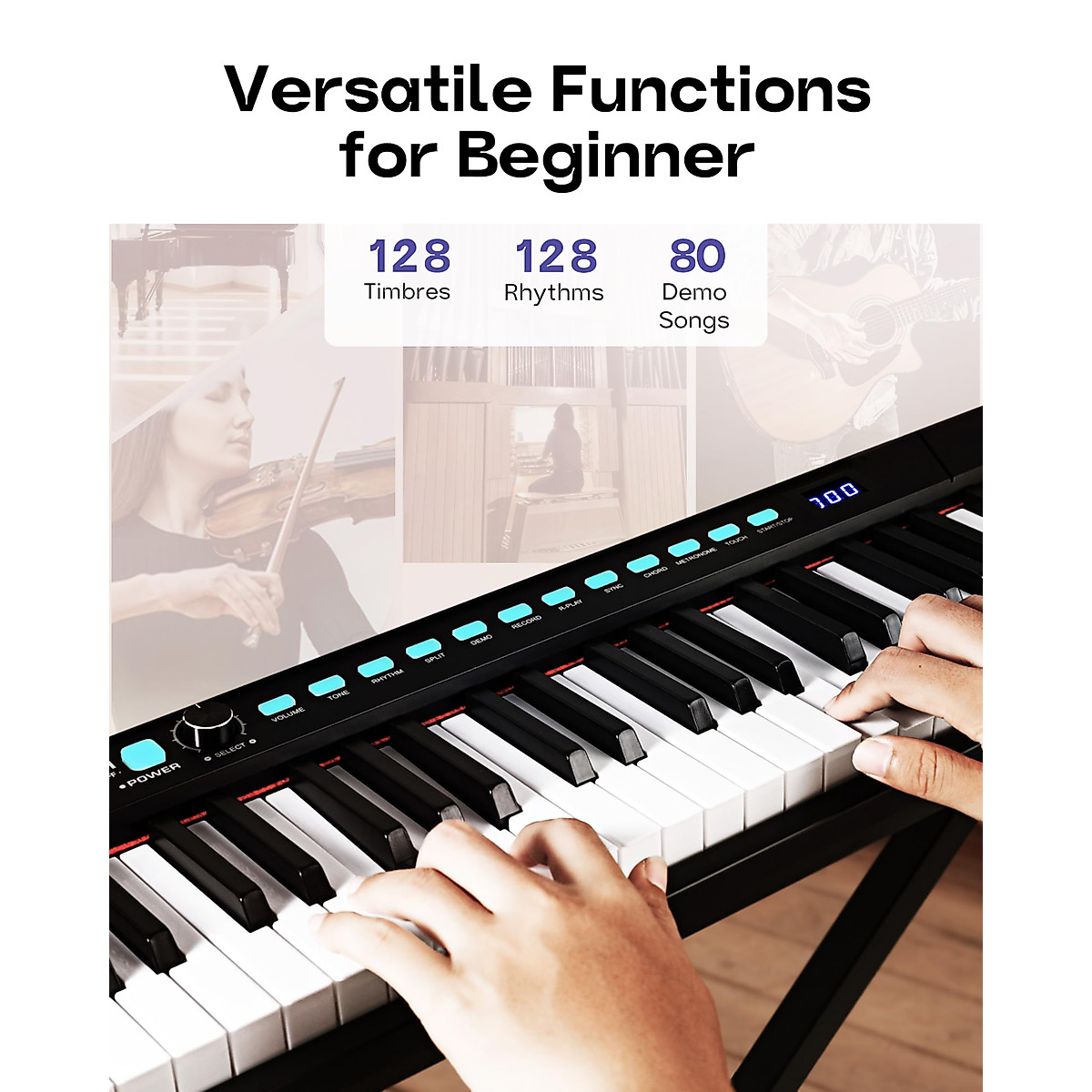 Starfavor 88 key Portable Digital keyboard piano with Piano Bench Adjustable