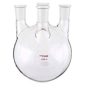 ADAMAS-BETA 2000ml 4 Neck Round Bottom Flask RBF with 24/40 Joint, Heavy Wall Borosilicate Glass