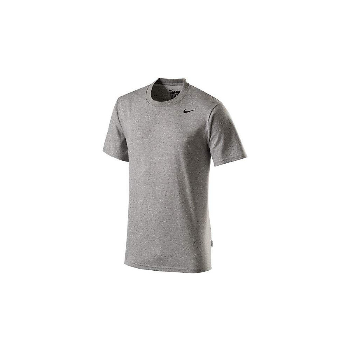 NIKE Men's Dri-FIT Cotton 2.0 Tee, Dark Grey Heather/Dark Grey Heather/Black, Small