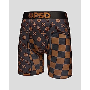 PSD Men's PSD Luxe Drip Boxer Briefs, Brown, L